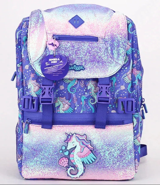 Smiggle Foldover Seahorse Backpack - Purple – The Write Stuff
