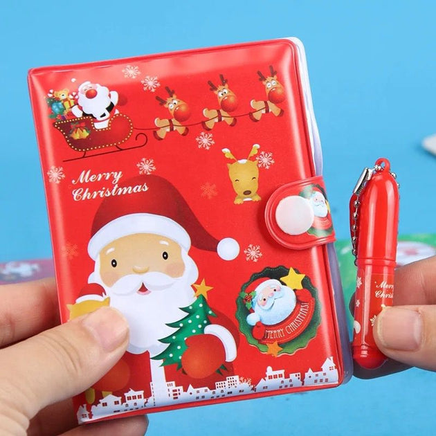 Christmas Mini Pocket Diary with Pen | Kids Holiday Stationery Gift
