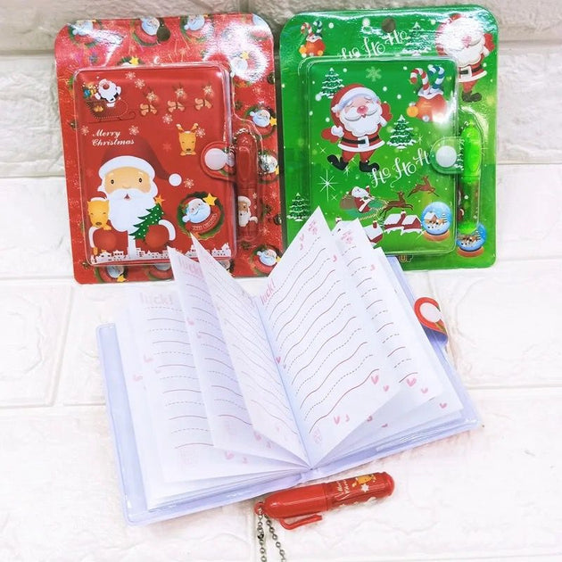 Christmas Mini Pocket Diary with Pen | Kids Holiday Stationery Gift
