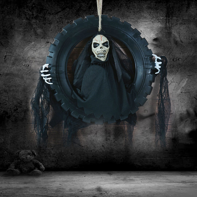 Halloween Hanging Skeleton Red Eyes and Scream | The Write Stuff