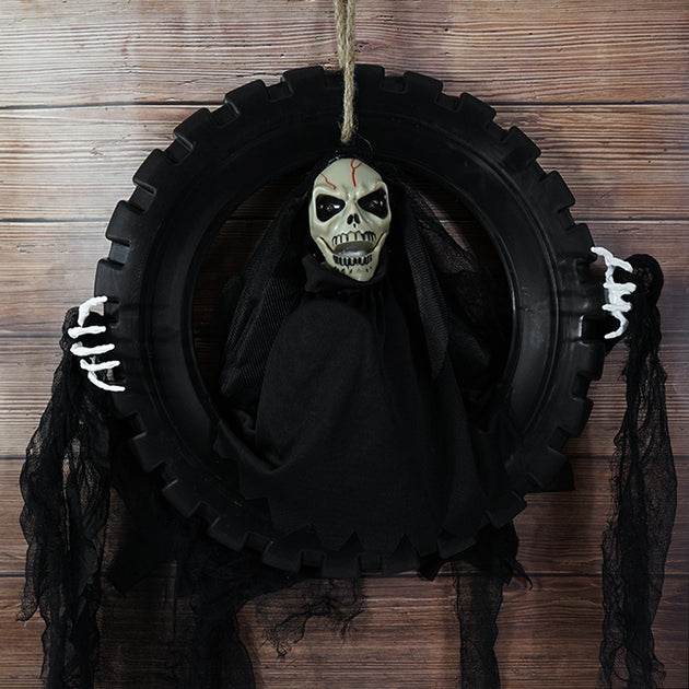 Halloween Hanging Skeleton Red Eyes and Scream | The Write Stuff