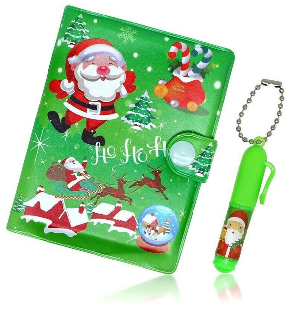 Christmas Mini Pocket Diary with Pen | Kids Holiday Stationery Gift